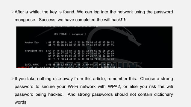 Hack wifi password using kali linux | PPT