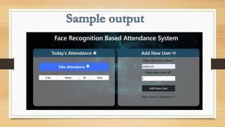 face recognition based attendance system for google meet | PPTX | Databases | Computer Software ...