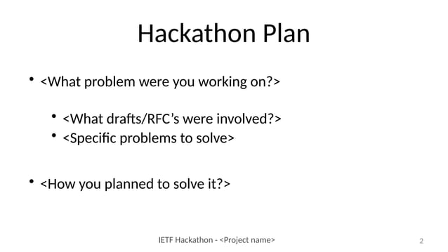 hackathon-presentation-template pptx sds | PPTX | Events