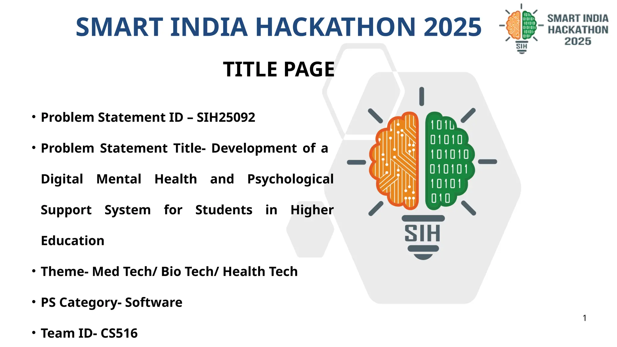 Hackathon[1] -.pptx sih 2025 25092 mental health | PPTX