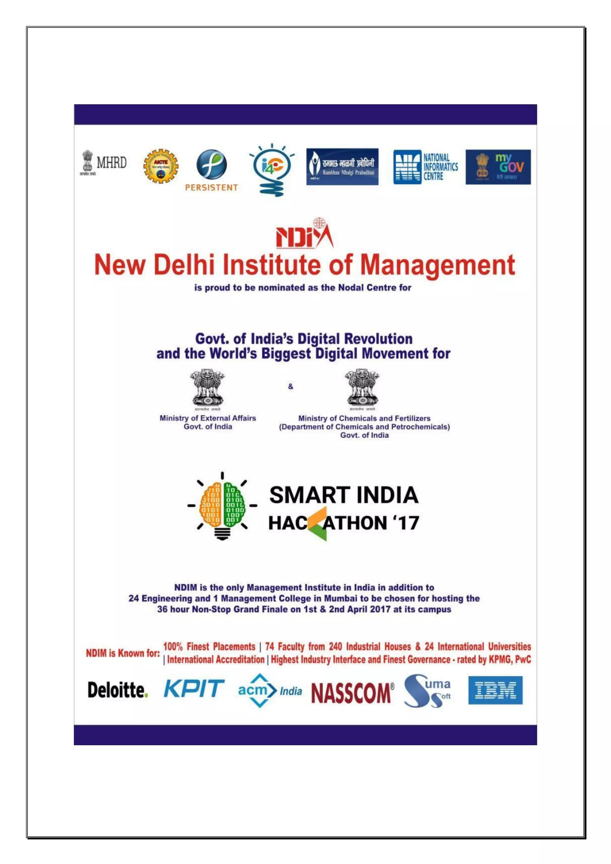 Smart India Hackathon 2017 | PDF