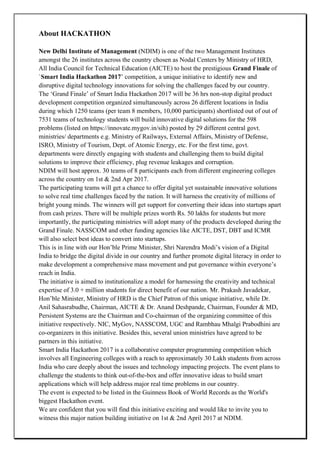 Smart India Hackathon 2017 | PDF