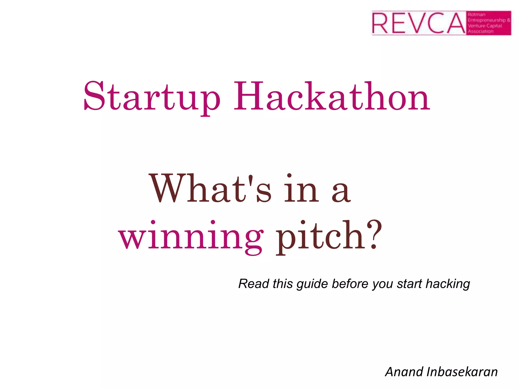 Hackathon winning pitch | PPTX