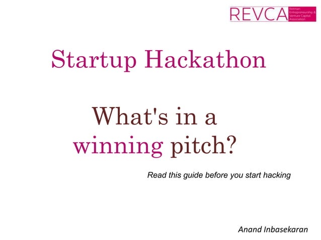 Hackathon winning pitch | PPTX