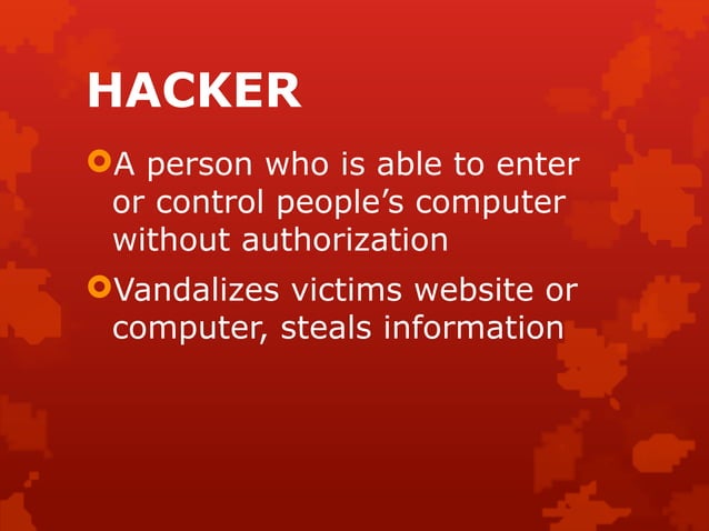 lesson about HACKER power point presentation | PPT