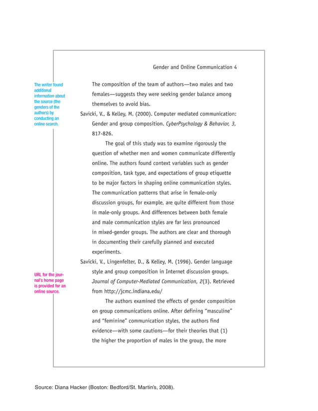 Diana Hacker Example - APA Annotated Bibliography