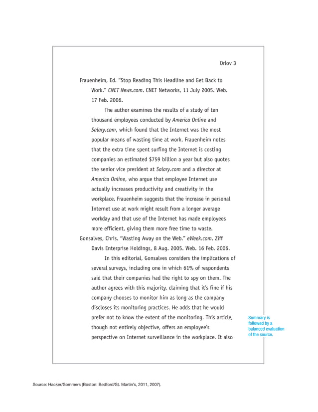 Hacker-Orlov MLA Annotated Bibliography