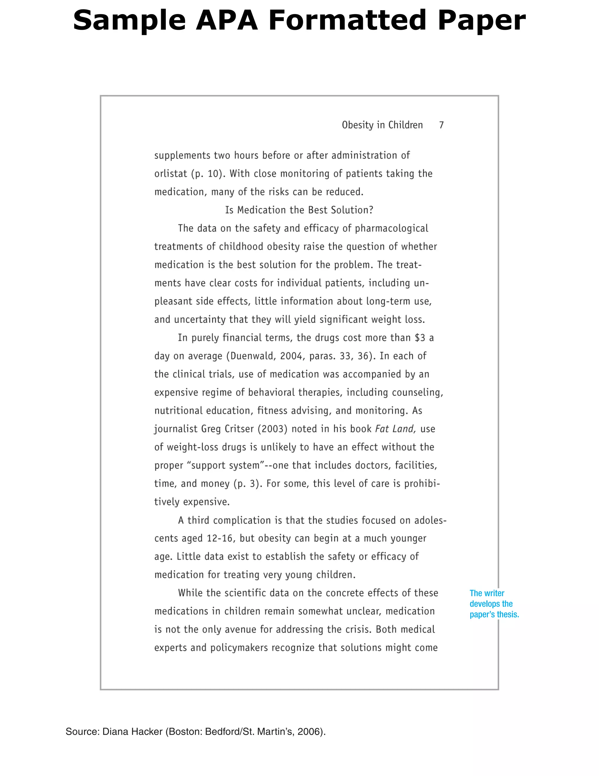 Sample APA Formatted Paper - by Dianna Hacker | PDF