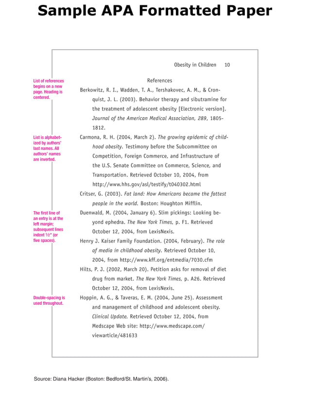 Sample APA Formatted Paper - by Dianna Hacker | PDF