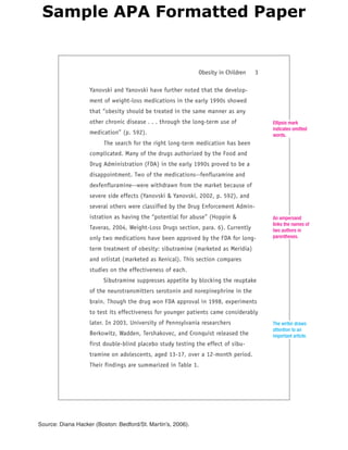 Sample APA Formatted Paper - by Dianna Hacker | PDF