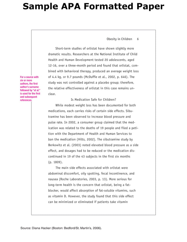 Sample APA Formatted Paper - by Dianna Hacker | PDF