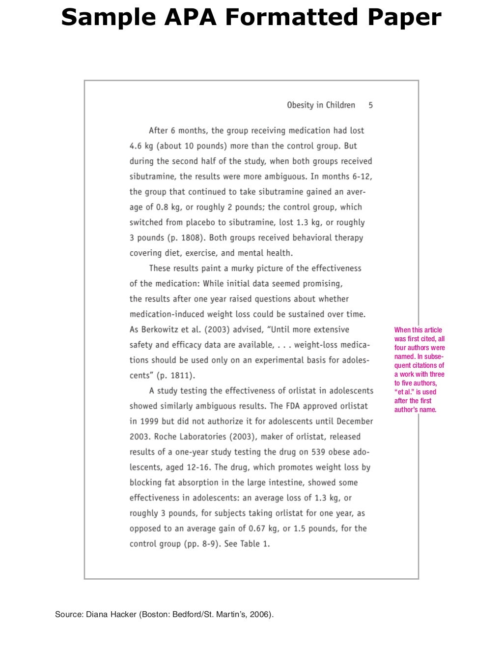 Sample APA Formatted Paper - by Dianna Hacker