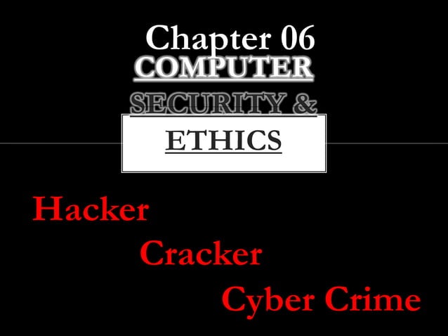 Hacker cracker cybercrime-computer security | PPT