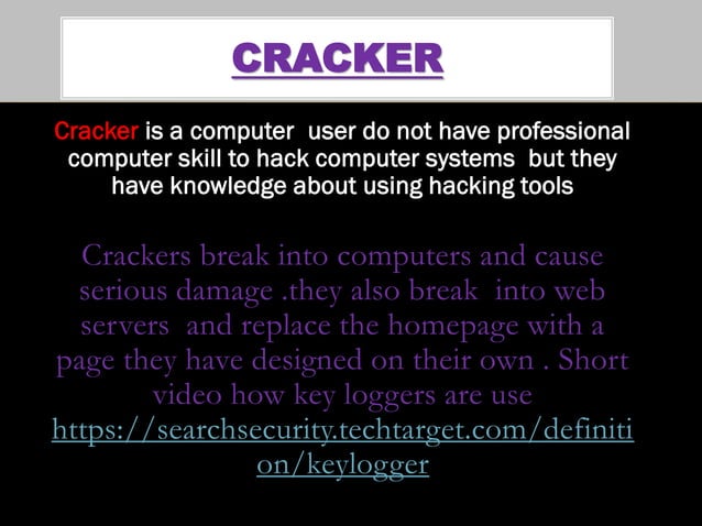 Hacker cracker cybercrime-computer security | PPT