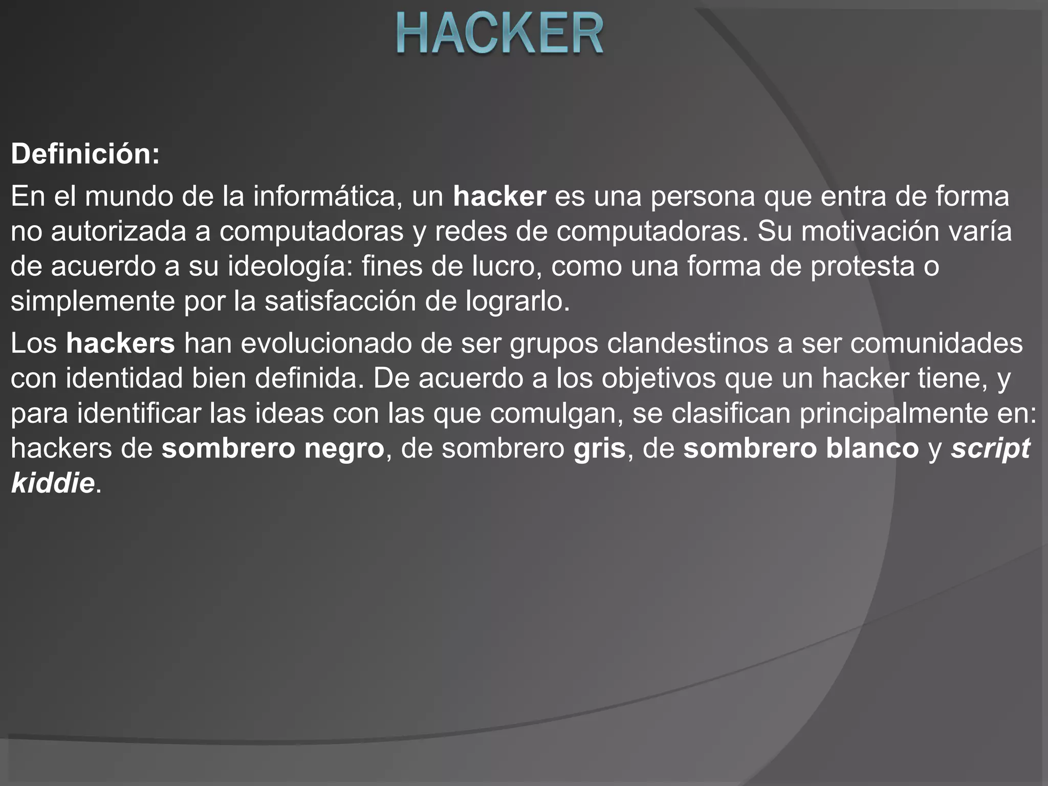 Hacker, cracker y tipos de virus | PPT | Antivirus Software | Computer ...