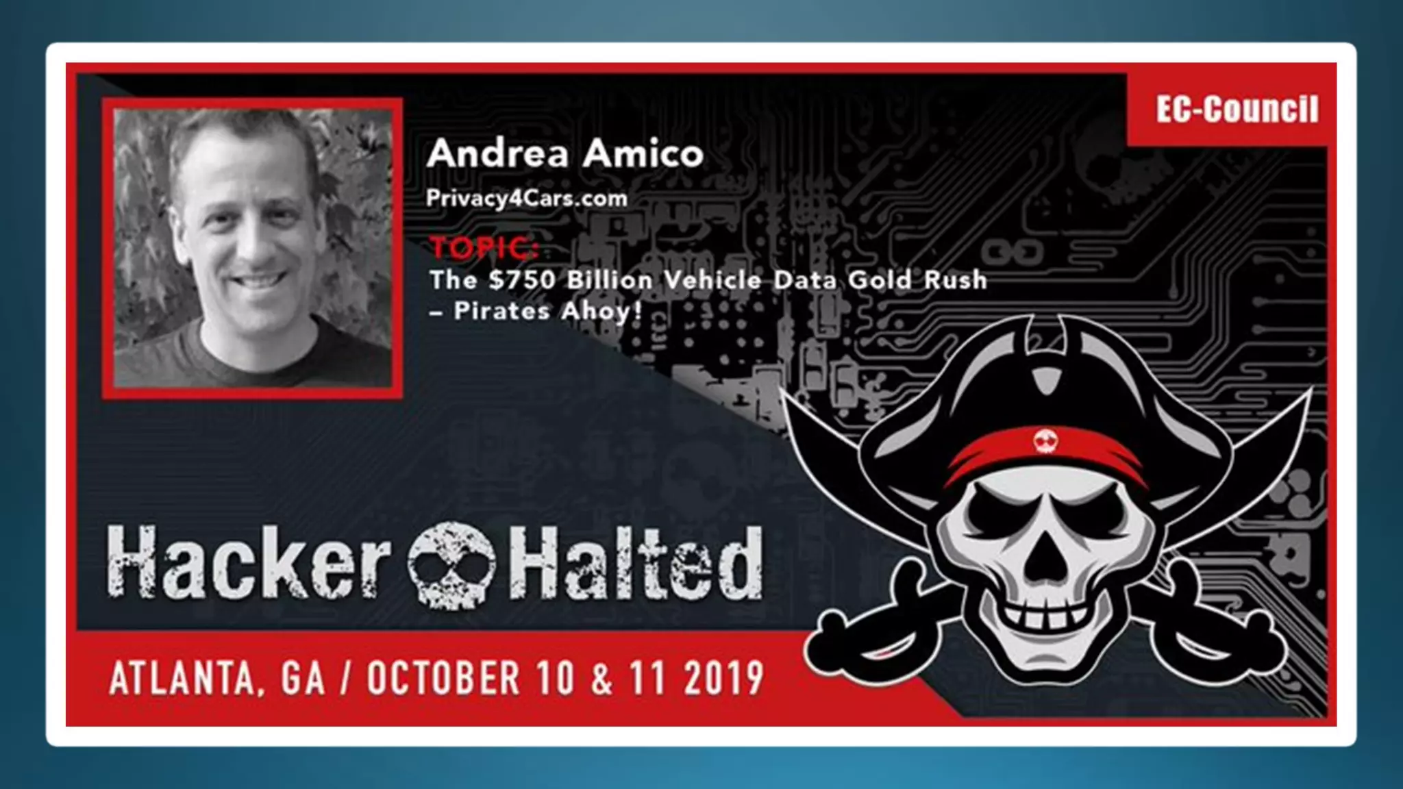 Data in cars can be creepy – Hacker Halted 2019 – Andrea Amico | PPT