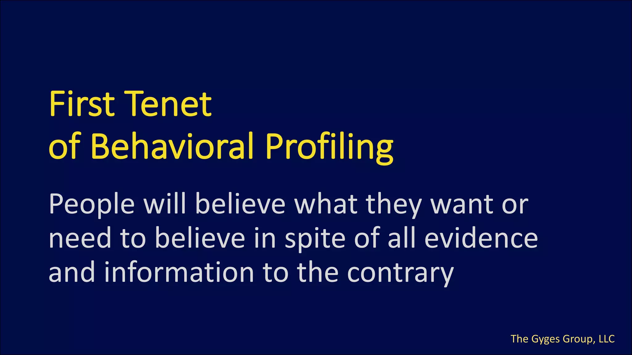 Concepts of Behavioral & Cyber Profiling: My Experience as the FBI’s ...