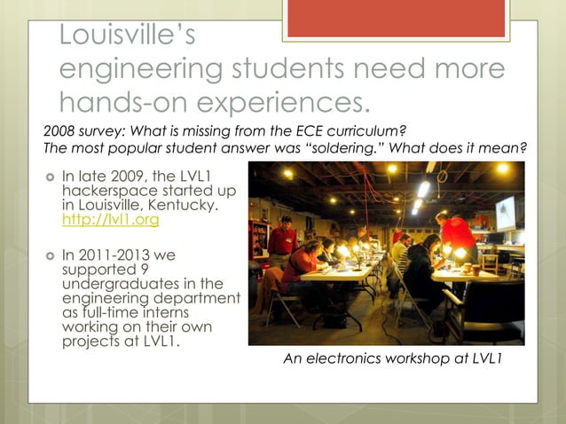 Hackerspaces & engineering education slides | PPTX