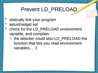Hackersuli - Linux game hacking with LD_PRELOAD | PPT