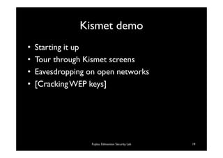 Hacker tool talk: kismet | PDF