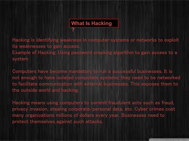 What Is Hacking | PPTX