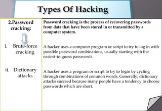 Hacking,History Of Hacking,Types of Hacking,Types Of Hackers,Cyber Laws ...