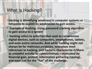 Hacking and its terms | PPT