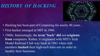 Hacking- Ethical/ Non-ethical, Cyber Security. | PPT