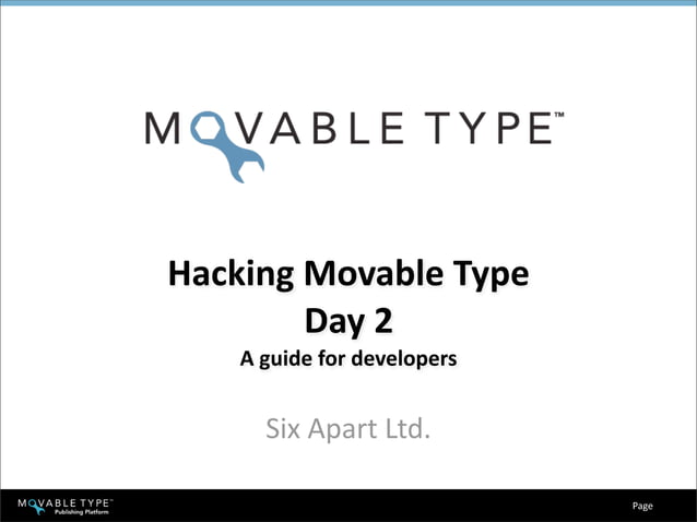 Hacking Movable Type Training - Day 2 | PPT