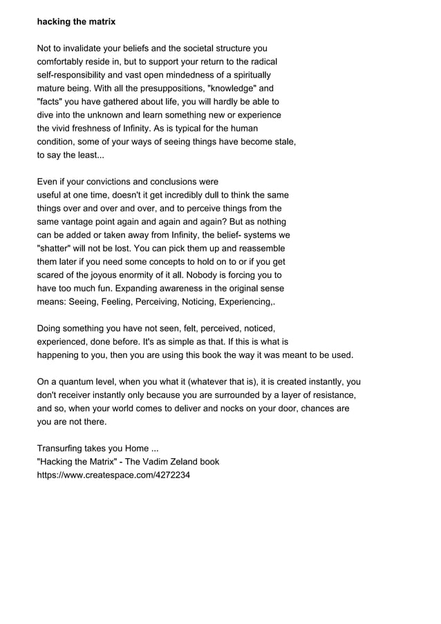 Hacking the Matrix | PDF