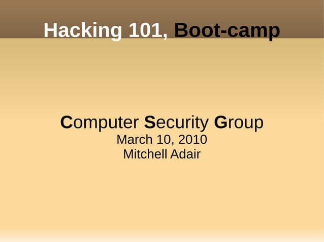 Hacking 101 | PDF | Operating Systems | Computer Software and Applications