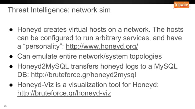 Threat Intelligence from Honeypots for Active Defense | PPT