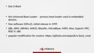CONFidence 2017: Hacking embedded with OpenWrt (Vladimir Mitiouchev) | PPT | Free Download