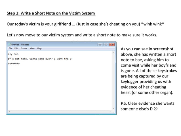Hacking With A Keylogger Ppt