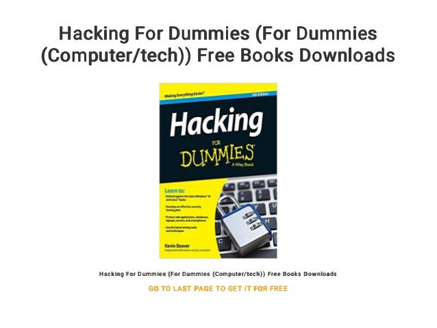 Hacking For Dummies For Dummies Computertech Free Books Downloads