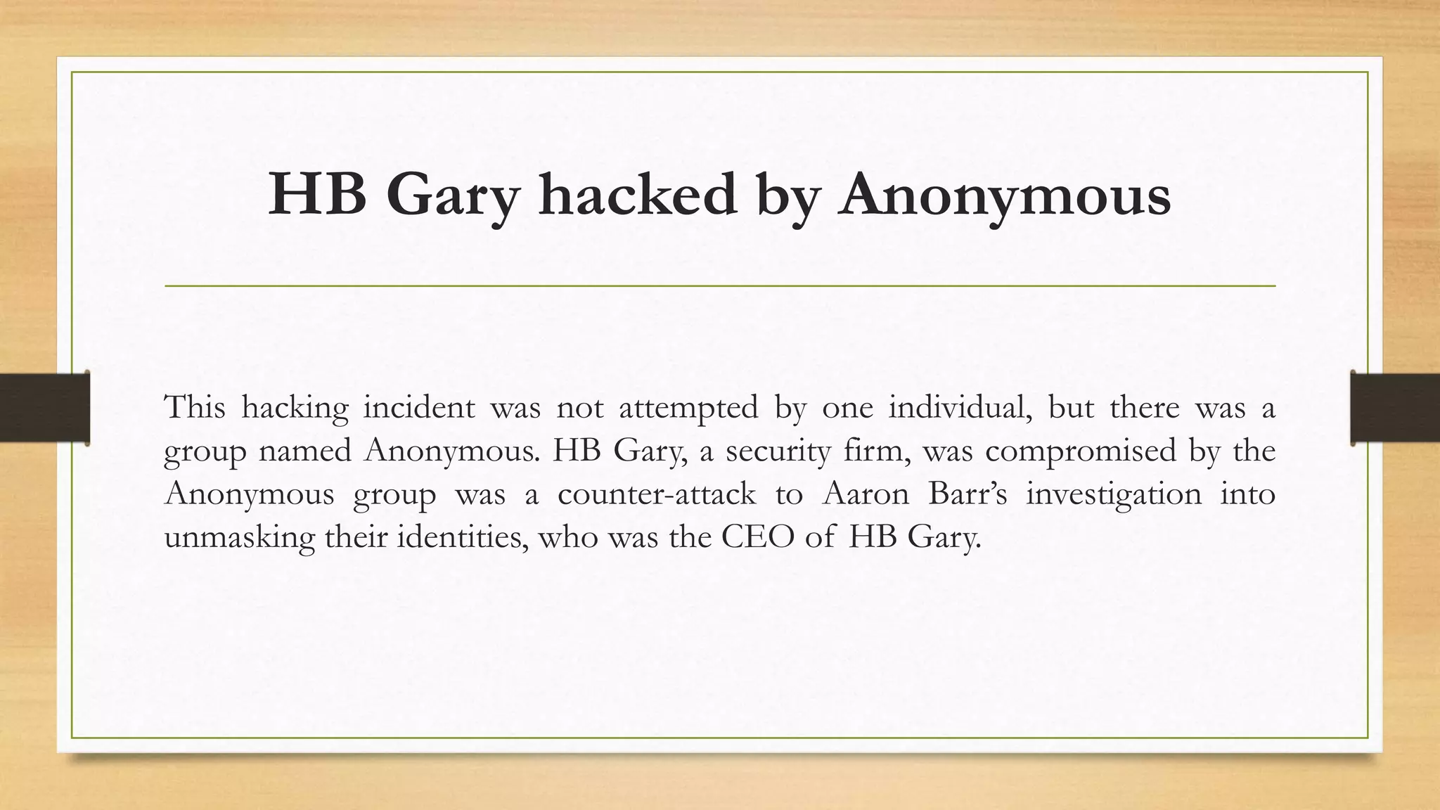 Hacking Incidents that made Headlines | PPTX