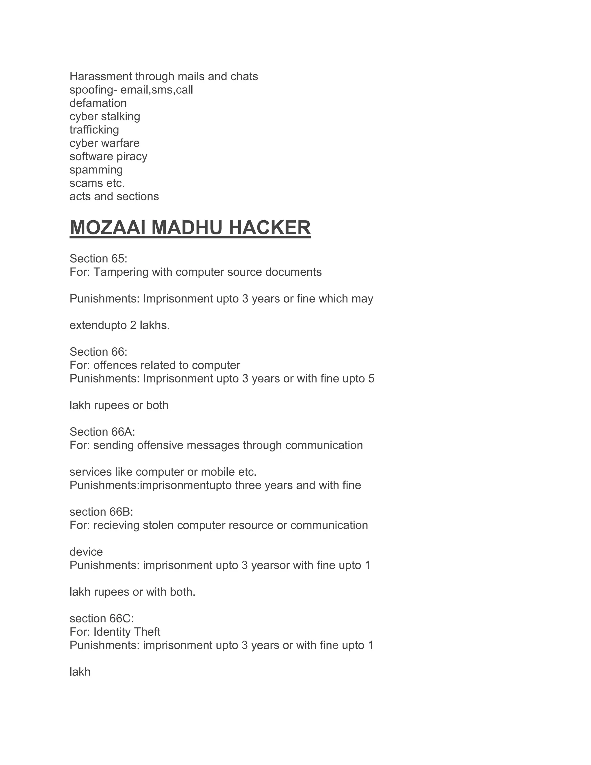 Hacking laws in india | DOCX