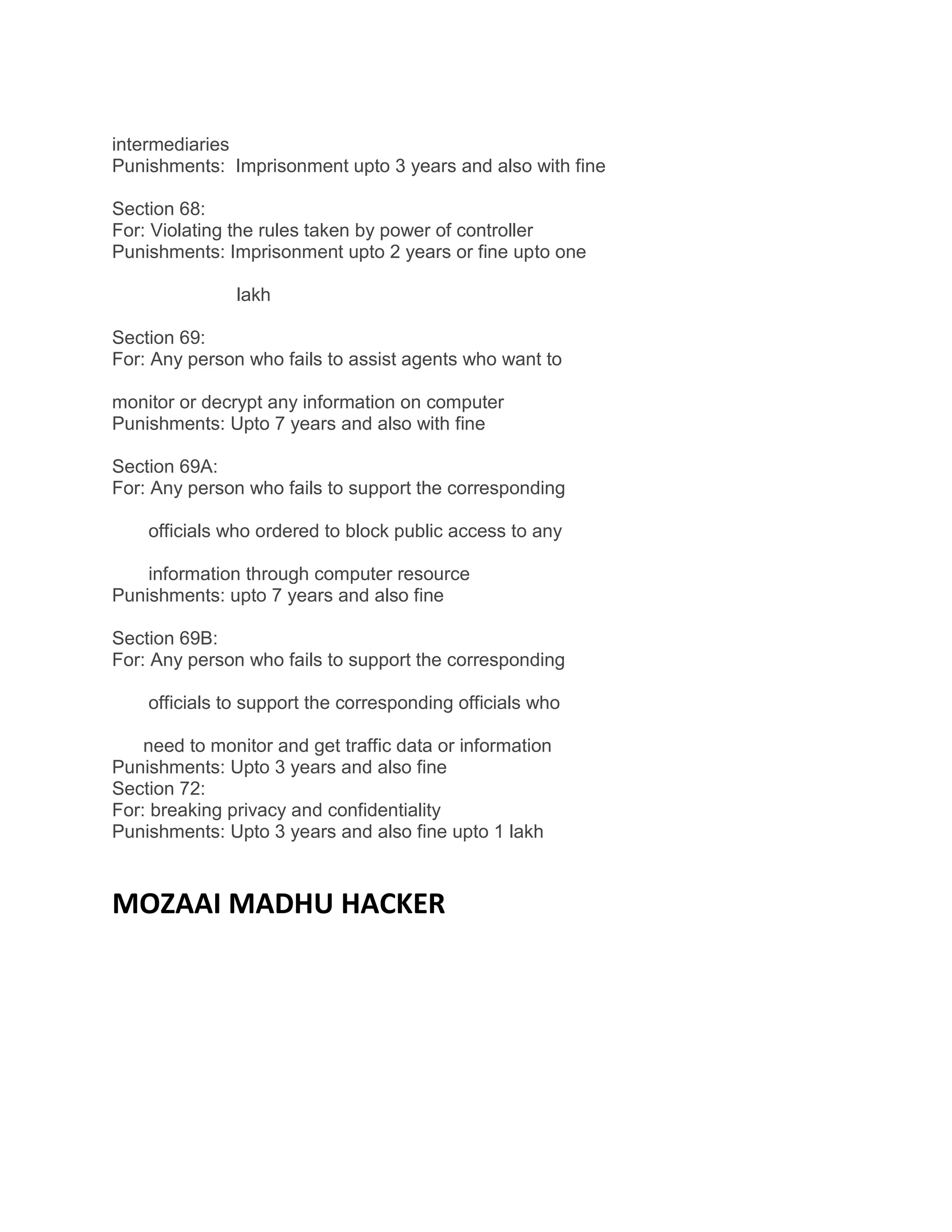 Hacking laws in india | DOCX