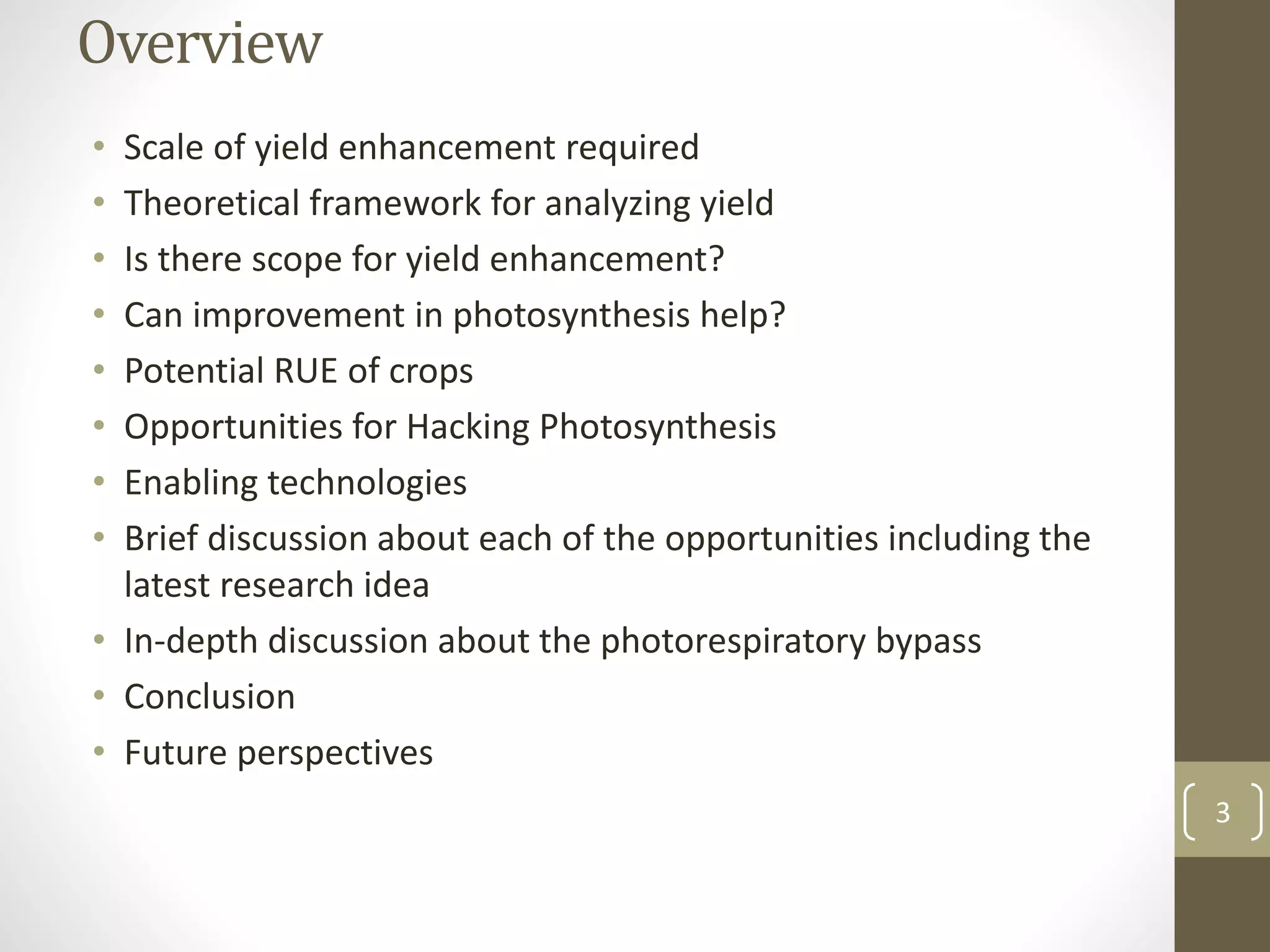 Hacking photosynthesis | PPTX | Agriculture | Industries