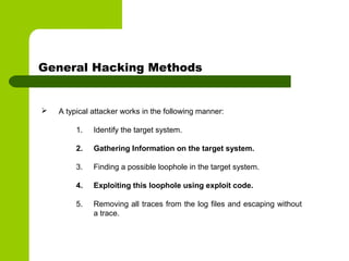 Hacking Presentation | PPT | Information and Network Security | Computing