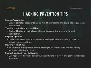 Hacking Prvention | Cyber Crime | Cyber Attack | PDF | Information and ...