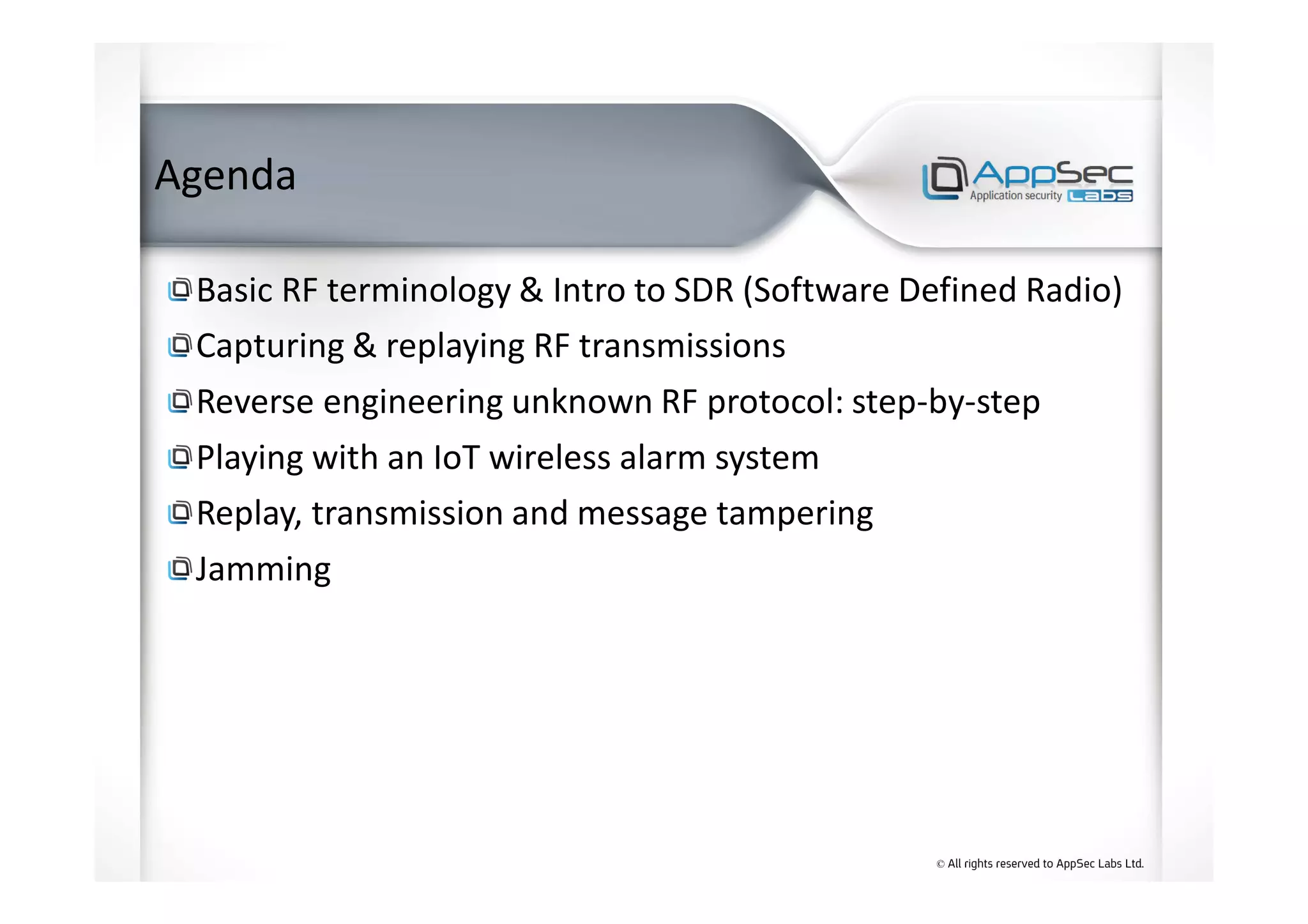 Hacking RF based IoT devices | PPT