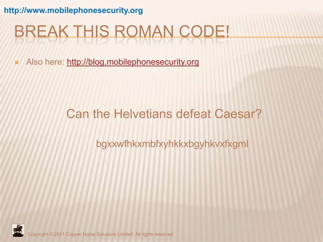 Hacking Roman Codes with Mobile Phones | PPTX