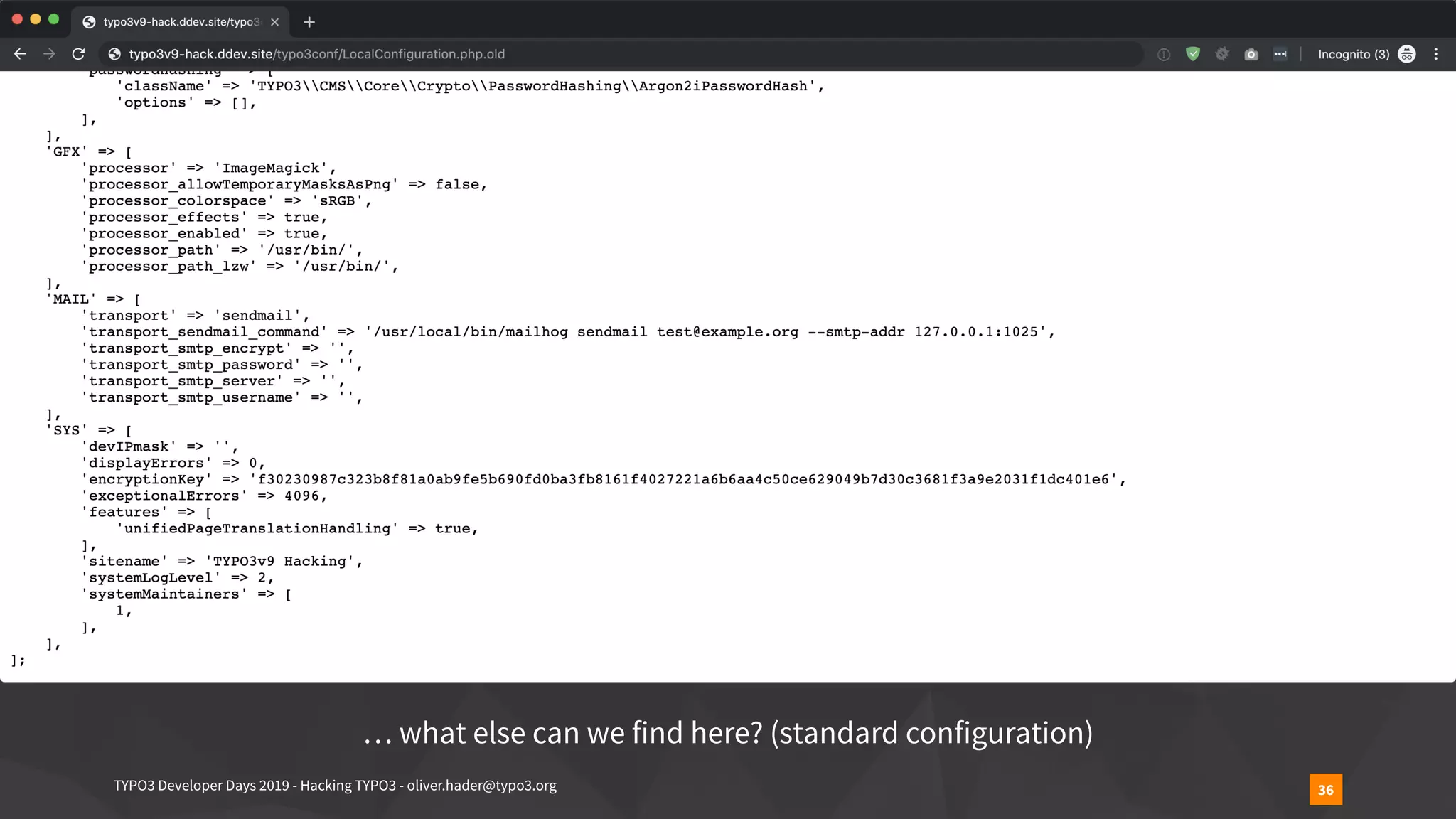 Hacking TYPO3 v9 (T3DD19 edition) | PPT