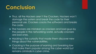 Hacking vs cracking | PPTX
