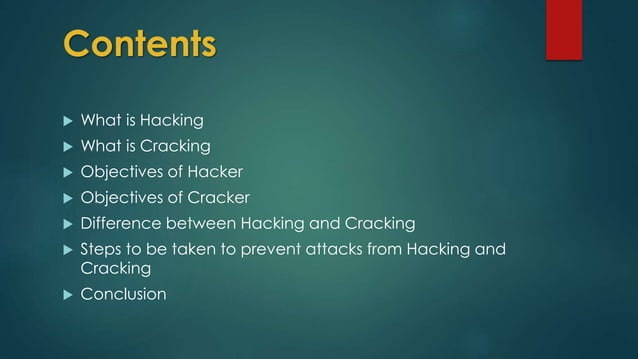 Hacking vs cracking | PPTX | Home Security | Home & Garden