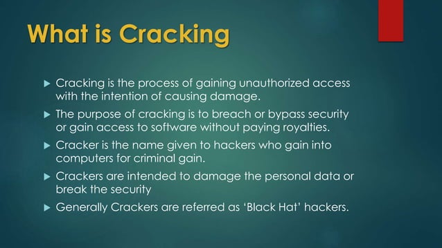 Hacking vs cracking | PPTX | Home Security | Home & Garden