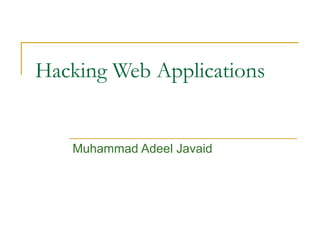 Hacking web applications | PPT